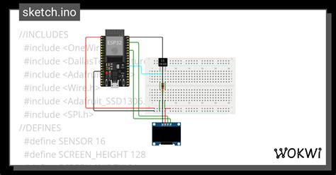 Termometer With Display Wokwi ESP32 STM32 Arduino Simulator