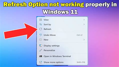 solved refresh option not working properly in windows 11 youtube
