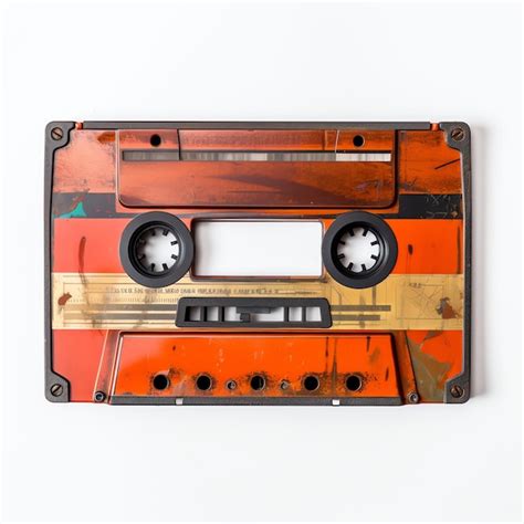 Premium Ai Image An Orange And Gold Cassette Tape