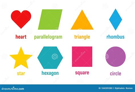 Geometric Basic Shape Triangle Circle Square And Rectangle Vector Illustration Isolated On