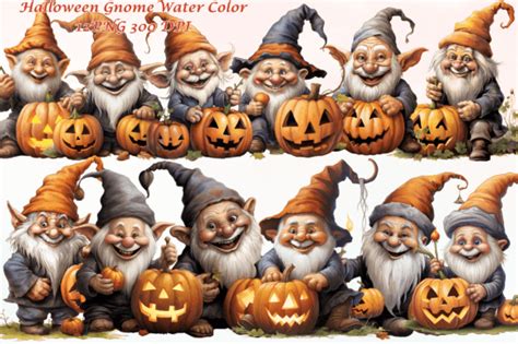 Halloween Gnome Water Color Graphic By Dezinebyshewhart · Creative Fabrica