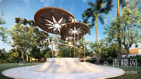 【廊架su模型】 现代su80lumion廊架su模型下载 Id1317224 免费su模型库 青模su模型网