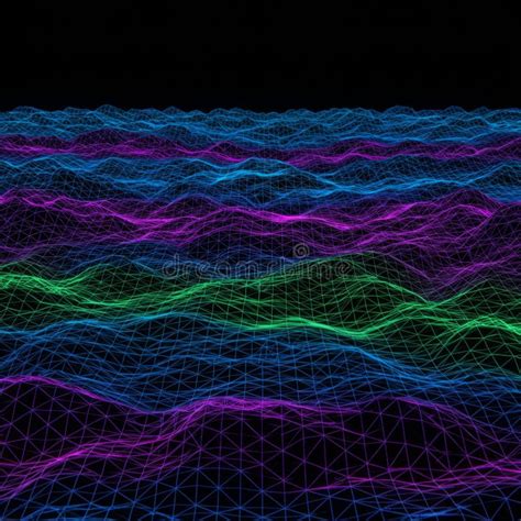 Abstract Neon Waves Digital Background Stock Illustration Illustration Of Modern Mesh 381202138