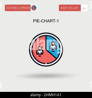 Pie Chart With Percentage Icon Set Vector And Illustration Stock Vector