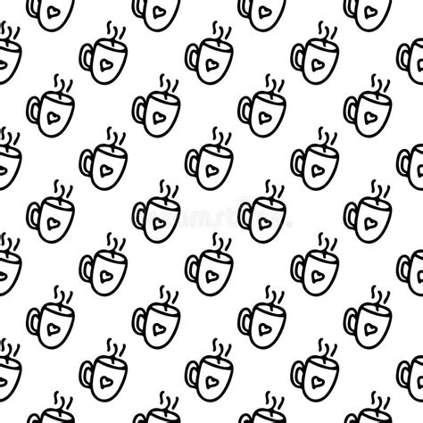 Christmas Hot Cocoa Mug Festive Hand Drawn Pattern Seamless Texture