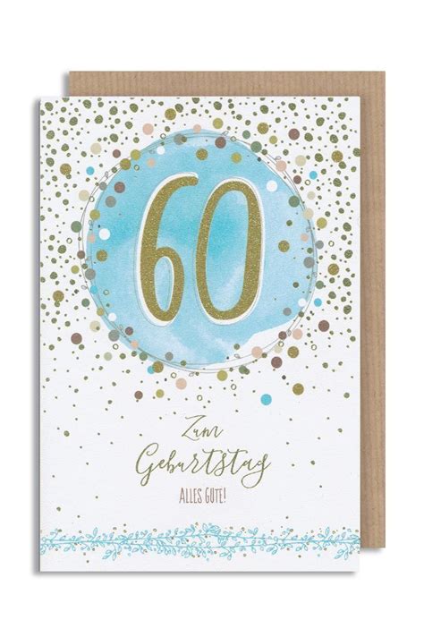 60 Geburtstag Karte Grußkarte Punkte Glitter Foliendruck 16x11cm eBay
