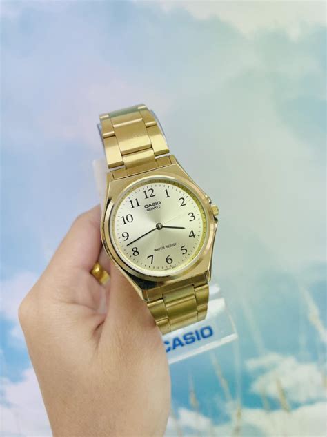 Casio สแตนเลสสีทอง A Show Time นาฬิกาแบรนด์แท้