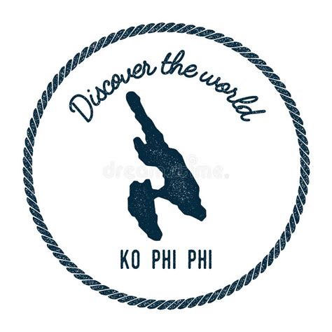 Ko Phi Phi Map In Vintage Discover The World Stock Vector
