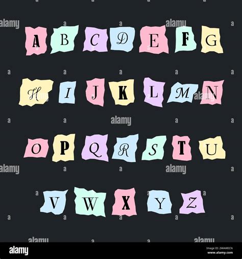 Collage Newspaper Alphabet Criminal Letters Cut From Newspapers And