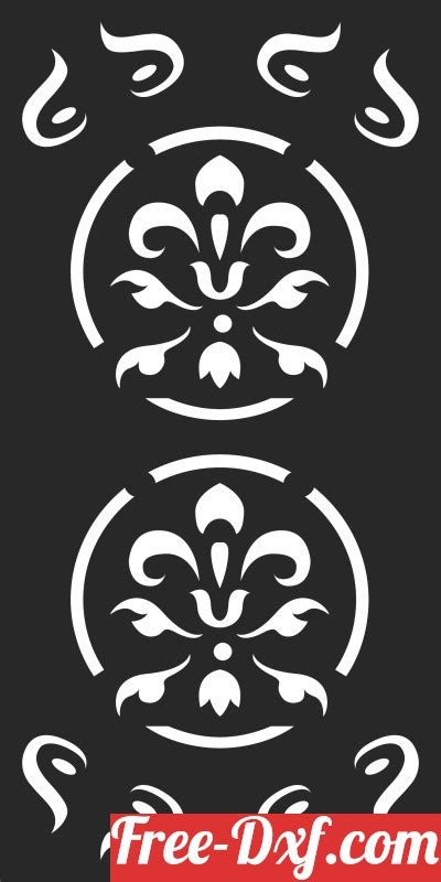 Download Floral Decorative Pattern Panel Wall Screen Dzi54 High Q