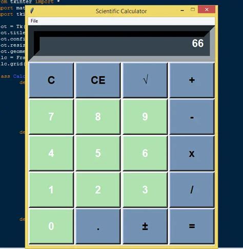 scientific calculator using tkinter in python with source code sourcecodester