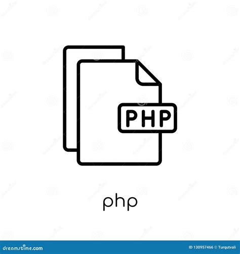 Php Icon Trendy Modern Flat Linear Vector Php Icon On White Background From Thin Line