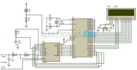Circuit Diagram Of Digital Voltmeter Using Microcontroller