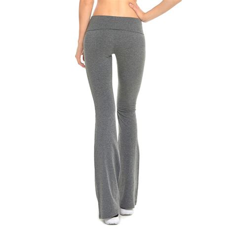 Dailywear Womens Stretchy Cotton Blend Yoga Pants Leggings Various Styles Boot Cut Grey Medium