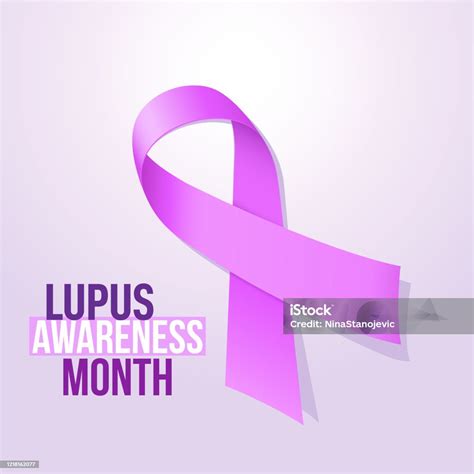 Lupus Banner Design With Silky Purple Ribbon Stock Illustration