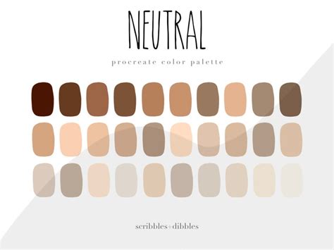 Neutral Procreate Color Palette Handpicked Swatches Etsy
