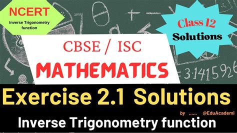 Inverse Trigonometric Functions Class 12 Maths NCERT Chapter 2 1