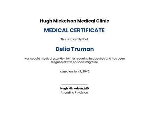 Free School College Leave Medical Certificate Template To Edit Online