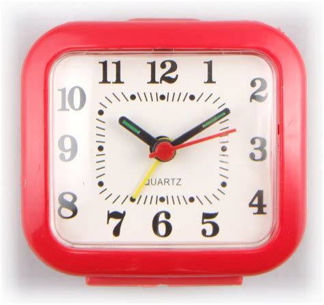 Itp Quartz Travel Bedside Analogue Battery Alarm Clock Red