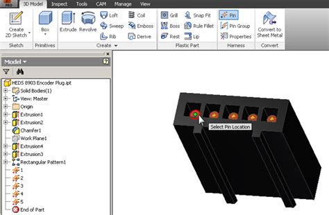 autodesk inventor electric harness pins