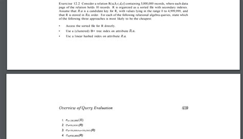 Solved Consider A Relation R A B C D E Containing 5 000 000 Chegg Com