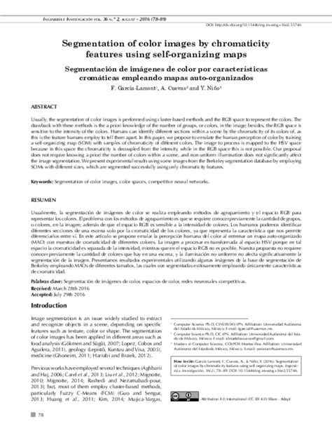 Pdf Segmentation Of Color Images By Chromaticity Features Using Self