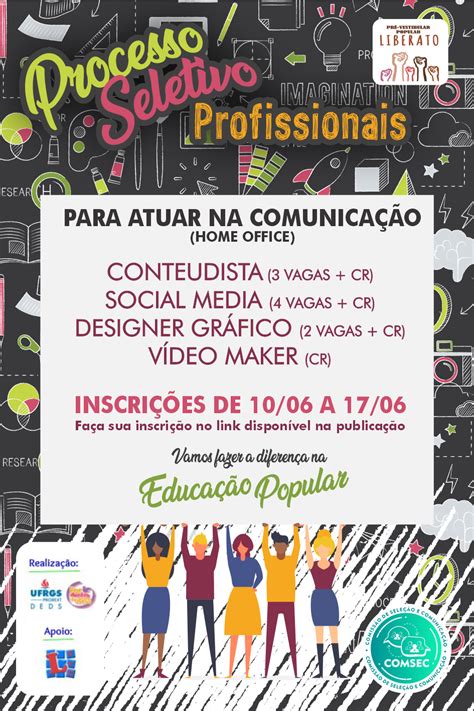 Pré Vestibular Popular Liberato seleciona voluntários para área de