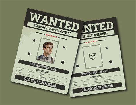 Classified Criminal Wanted Poster Template Wordlayouts
