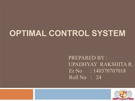 Optimal Control System Pptx
