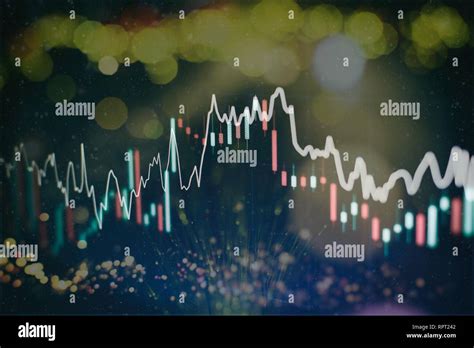 Technical Price Graph And Indicator Red And Green Candlestick Chart On Blue Theme Screen