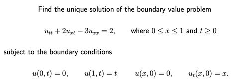 Solved Find The Unique Solution Of The Boundary Value