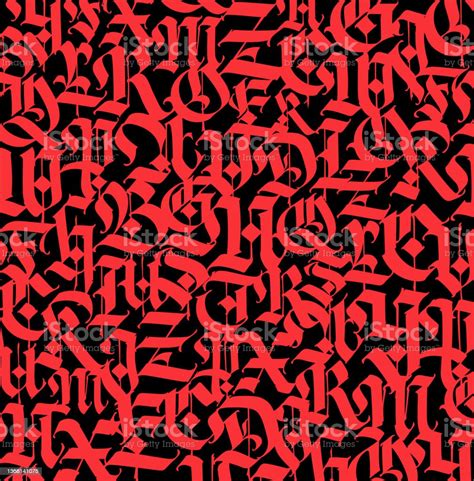 고딕 양식의 패턴 장식 벡터 알파벳 서예와 글자 중세 라틴어 문자 회사의 회사 정체성에 대한 그래픽 요소입니다 직물 및 포장을위한 디자인 고대의에 대한 스톡 벡터 아트 및