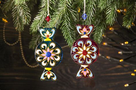 Sweet Candy Christmas Ornaments Fused Glass Decoration Funny Etsy