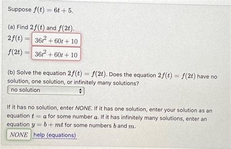 Solved Suppose F T 6t 5 A Find 2f T And F 2t Chegg