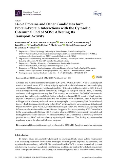 PDF Proteins And Other Candidates Form Protein Protein Interactions With The Cytosolic