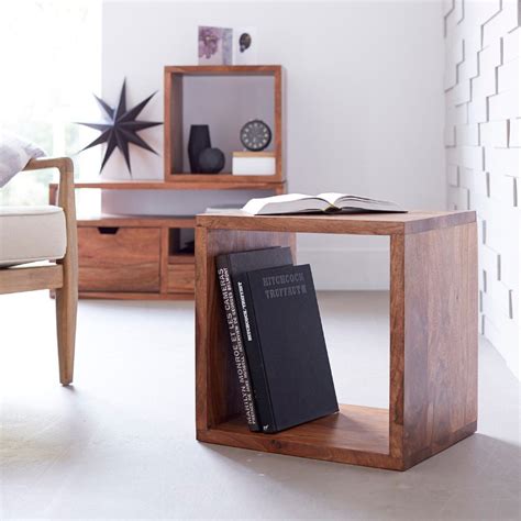 Wooden Side Table Wooden Cube Table Cube Table With Storage
