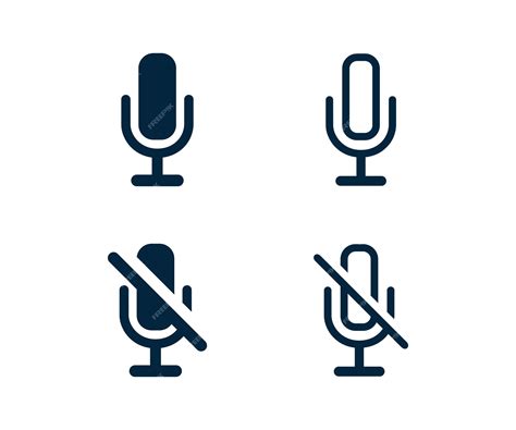 premium vector microphone icon button set microphone muted and