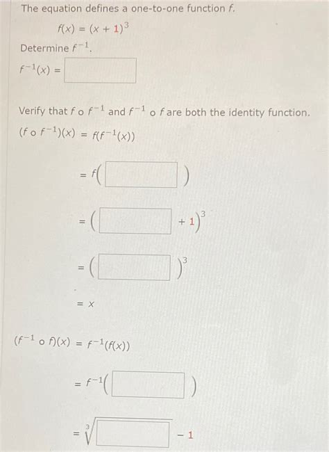 Solved The Equation Defines A One To One Function
