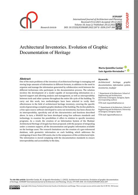pdf architectural inventories evolution of graphic documentation of