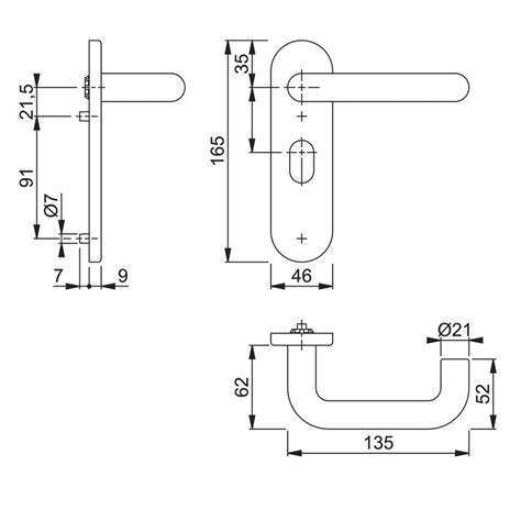 Hoppe Paris 21mmØ Return To Door Nylon Lever Handles On Oval Plate C