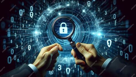 Enhanced Encryption Magnifying Glass Inspecting Data Streams For Maximum Security Premium Ai