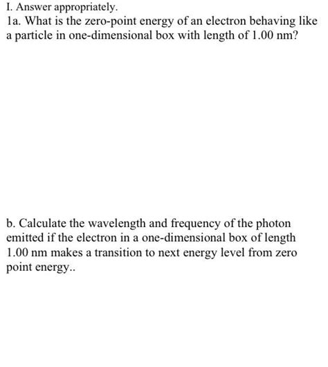 solved i answer appropriately 1a what is the zero point