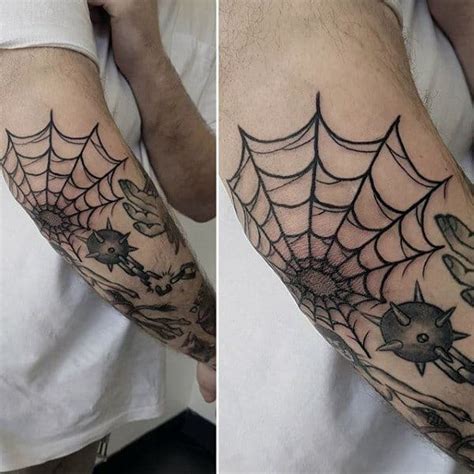 80 Spider Web Tattoo Designs For Men Tangled Pattern Ideas
