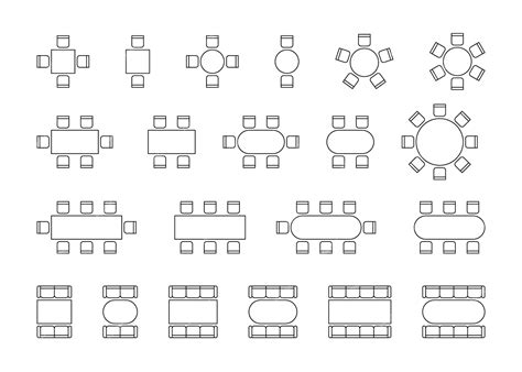 premium vector set of plan for arranging seats couch chairs tables
