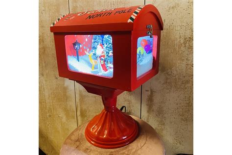 Mini Mailbox ΧΡΙΣΤΟΥΓΕΝΝΙΑΤΙΚΟ ΧΙΟΝΙ ΦΩΤΑΚΙΑ ΜΟΥΣΙΚΗ 27 5 20 40cm Red
