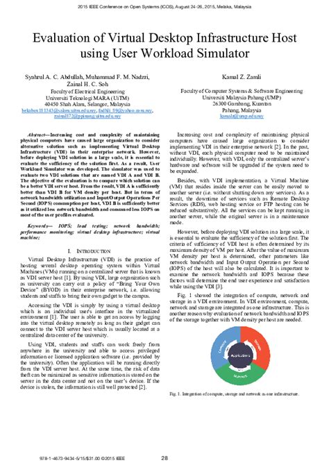 pdf evaluation of virtual desktop infrastructure host using user