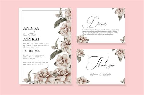 결혼식 초대장 감사 꽃 초대장 현대 Rsvp 카드 디자인 장식 화환 앰프 프레임 프리미엄 Psd 파일