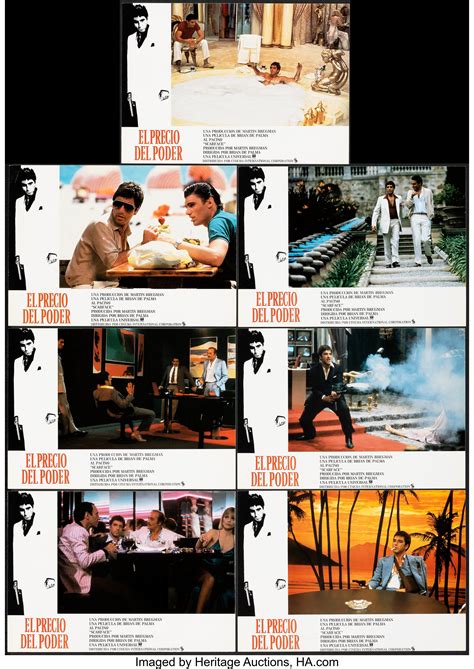Scarface Cic 1984 Overall Very Fine Spanish Lobby Cards 7 Lot
