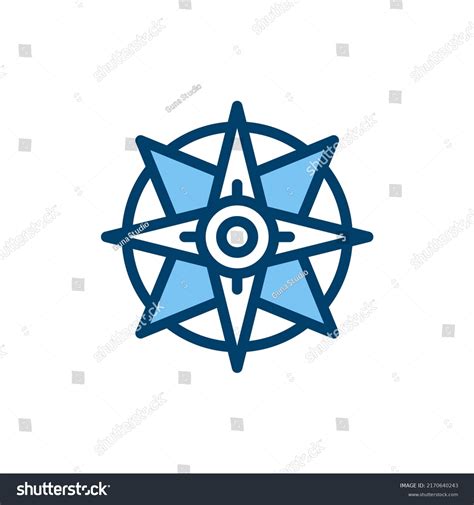 Navigation Compass Line Icon Linear Style Stock Vector Royalty Free