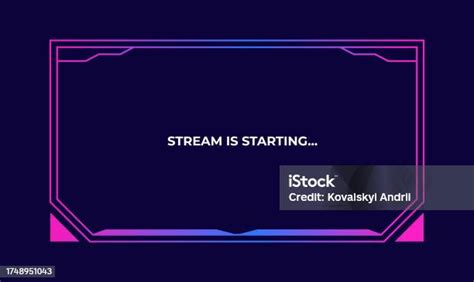 스트리밍 스크린 패널 오버레이 디자인 템플릿 네온 테마 벡터 테두리 Ui 프레임게임 인터페이스 스트림 그림 모던 양식에 대한